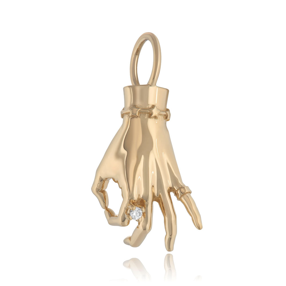 Gyan Mudra Ladyfinger Charm in 14k Gold – Maura Green