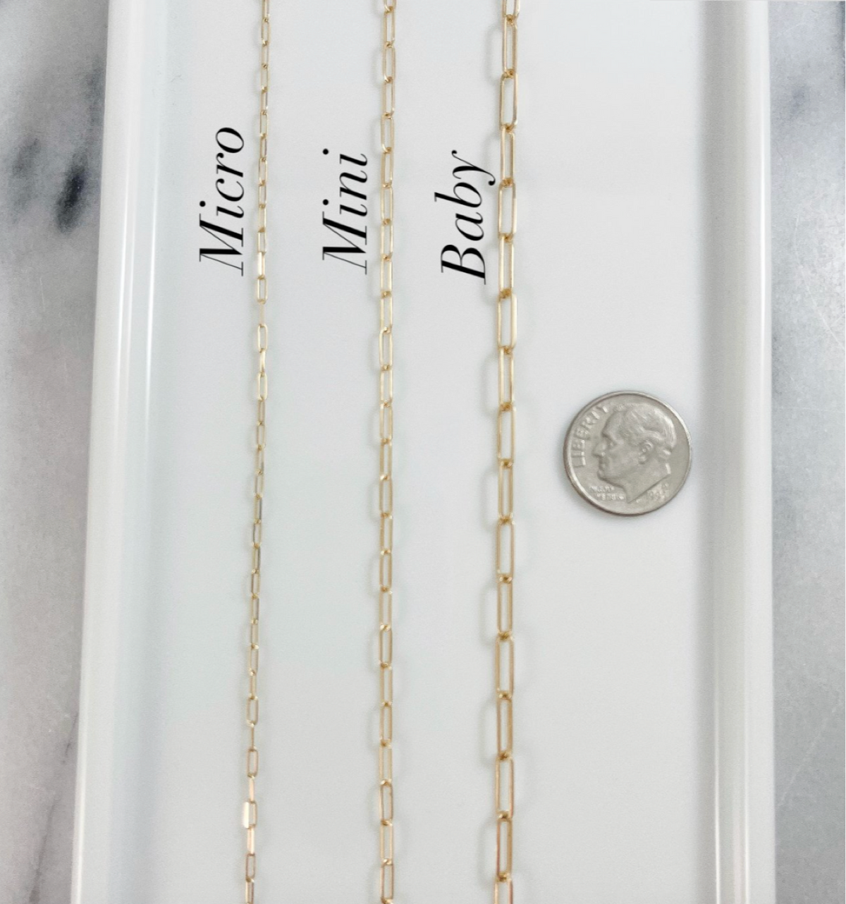 Micro Paperclip Chain in 14K Gold – Maura Green