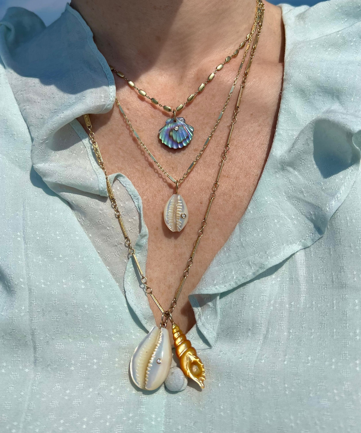 Golden Mother of Pearl Spiral Shell – Maura Green